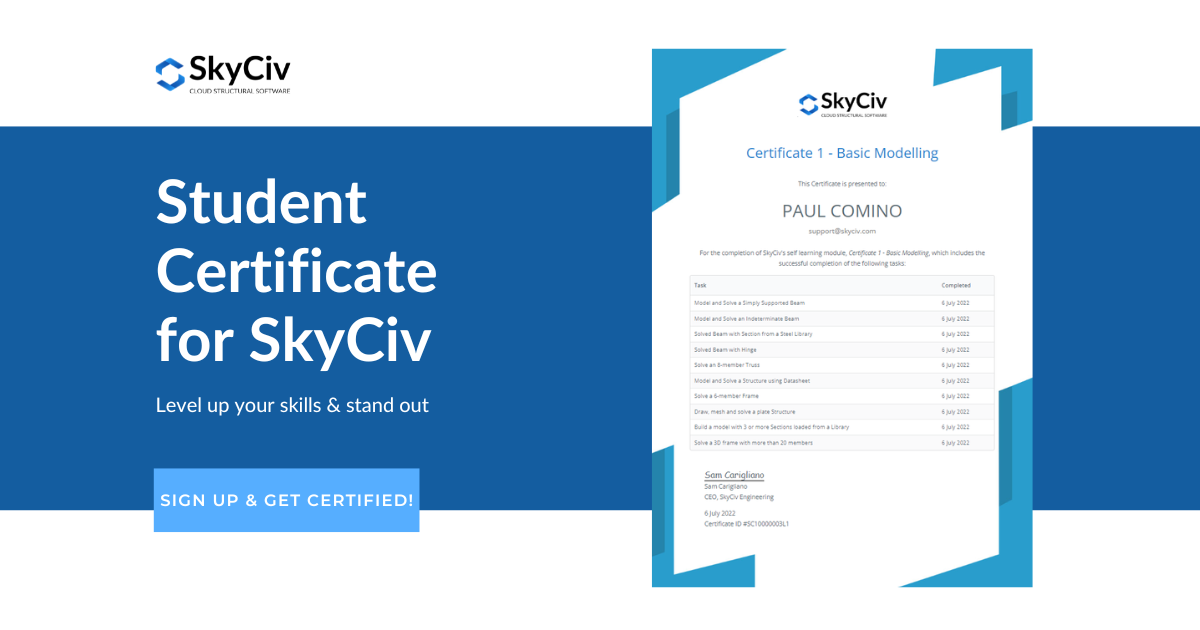 Student Certification for SkyCiv | SkyCiv Engineering