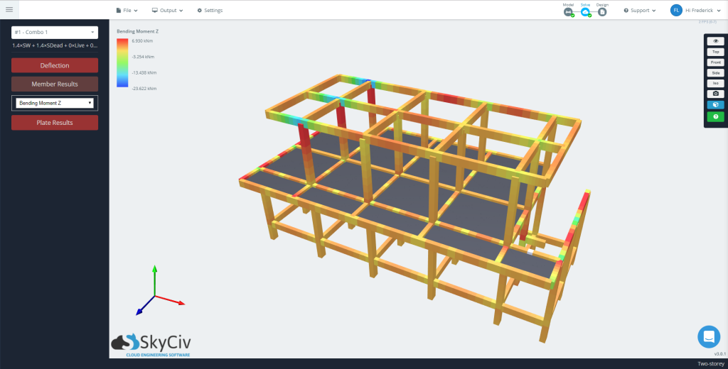 Two-storey building | SkyCiv Engineering