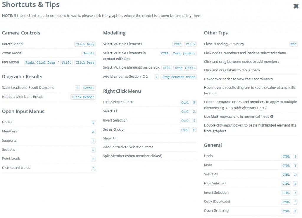 Keyboard and Mouse Controls | SkyCiv Engineering