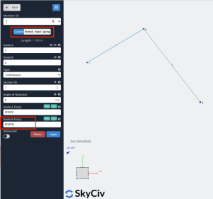 Member End Fixities (Connectivity) | SkyCiv Engineering