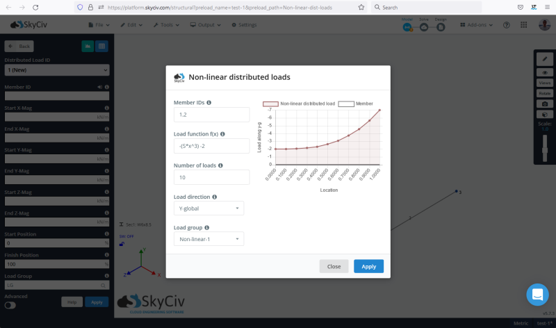 Cargas distribuidas (DL) | SkyCiv Engineering