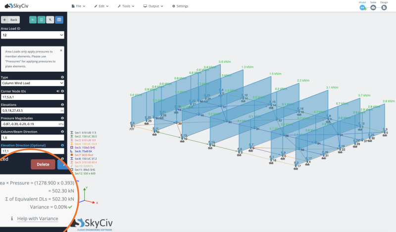 Area & Wind Loads | SkyCiv Engineering