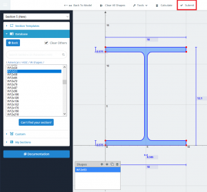 Section Properties and Submitting | SkyCiv Engineering