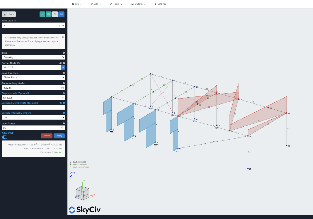 Area & Wind Loads | SkyCiv Engineering