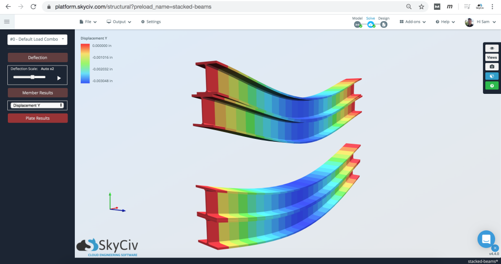 Modelling Stacked Beams | SkyCiv Engineering