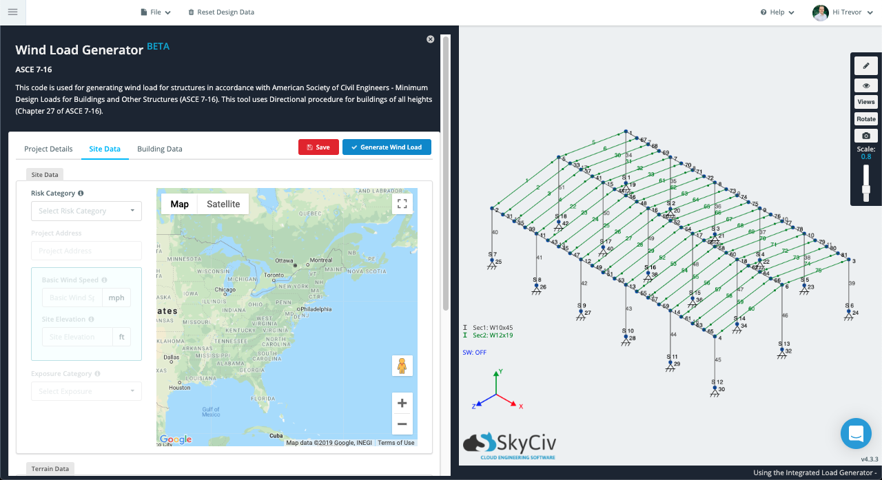Integrated Load Generator with Structural 3D | SkyCiv Engineering