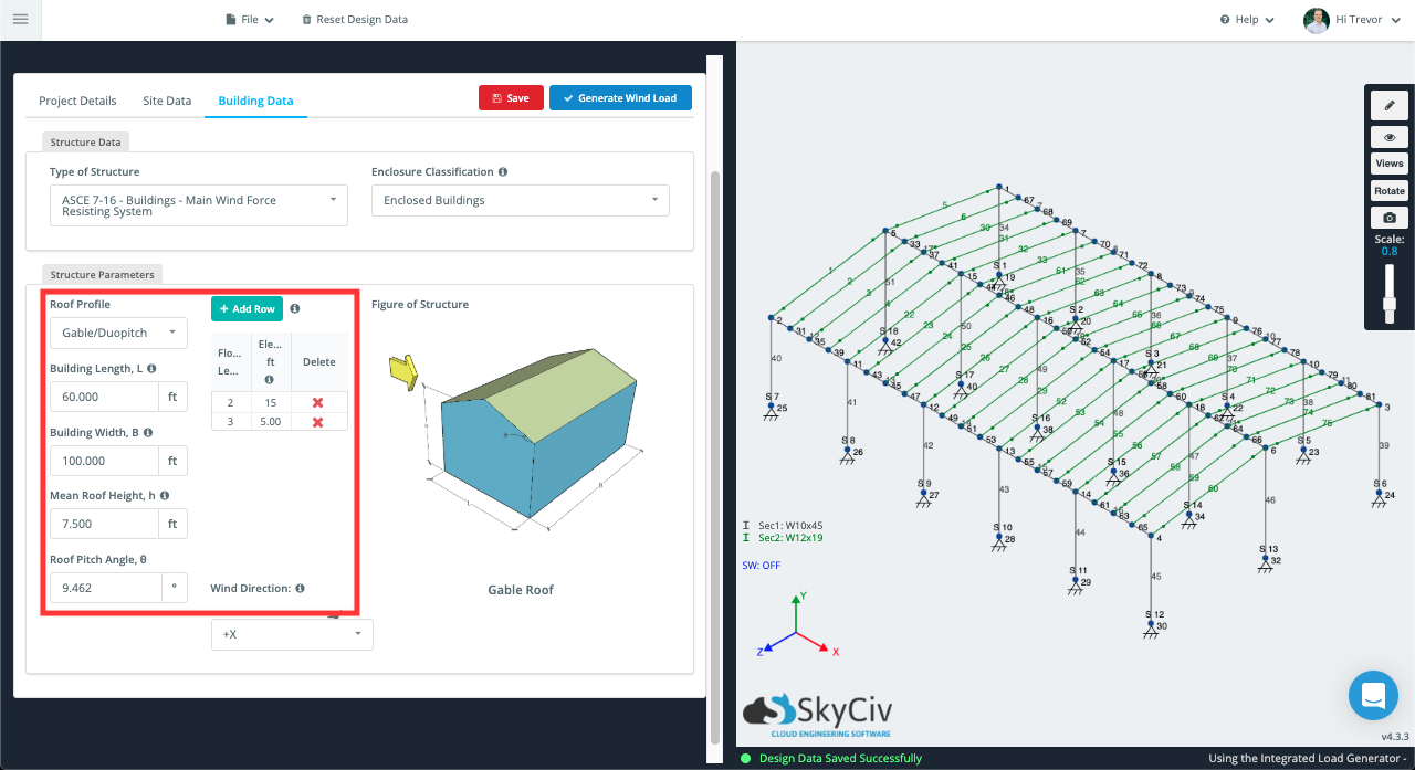 Integrated Load Generator with Structural 3D | SkyCiv Engineering