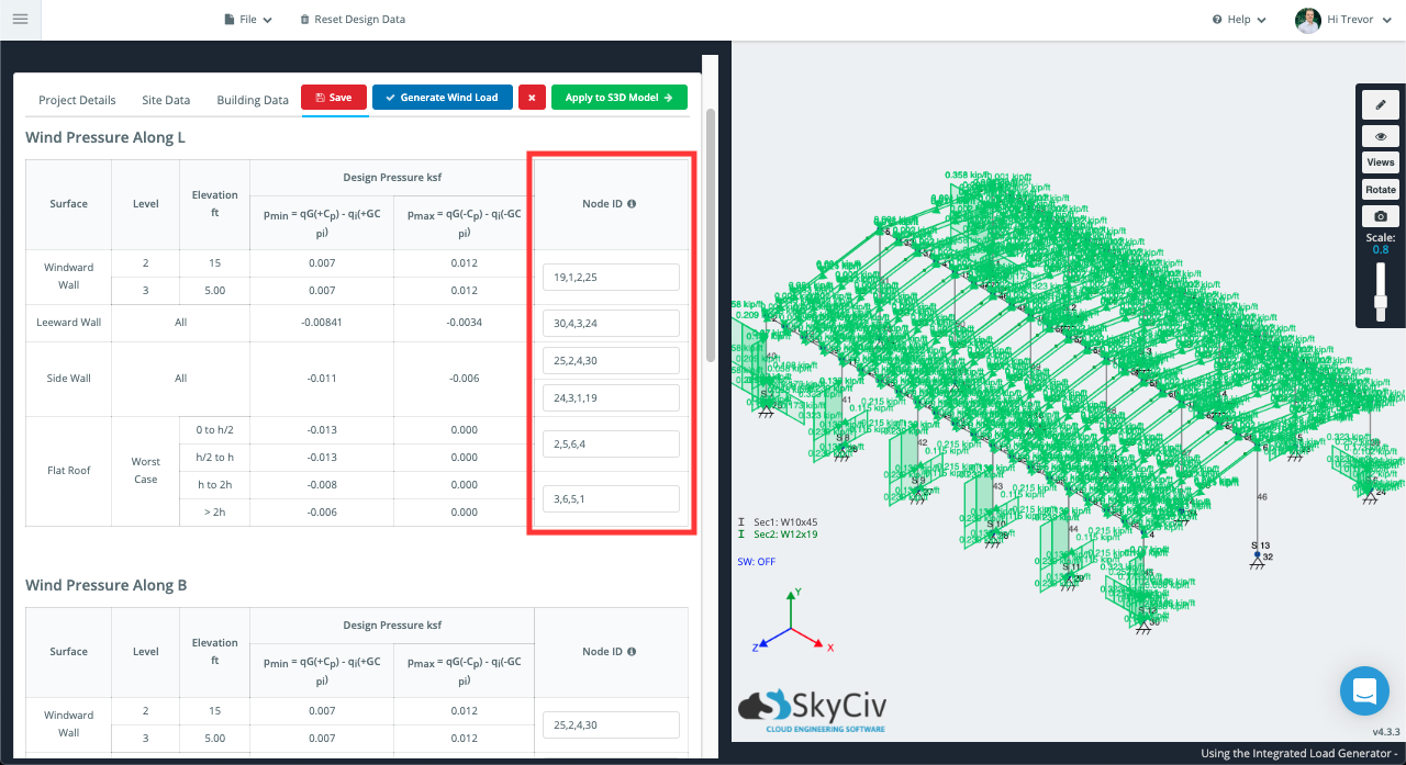 Integrated Load Generator with Structural 3D | SkyCiv Engineering