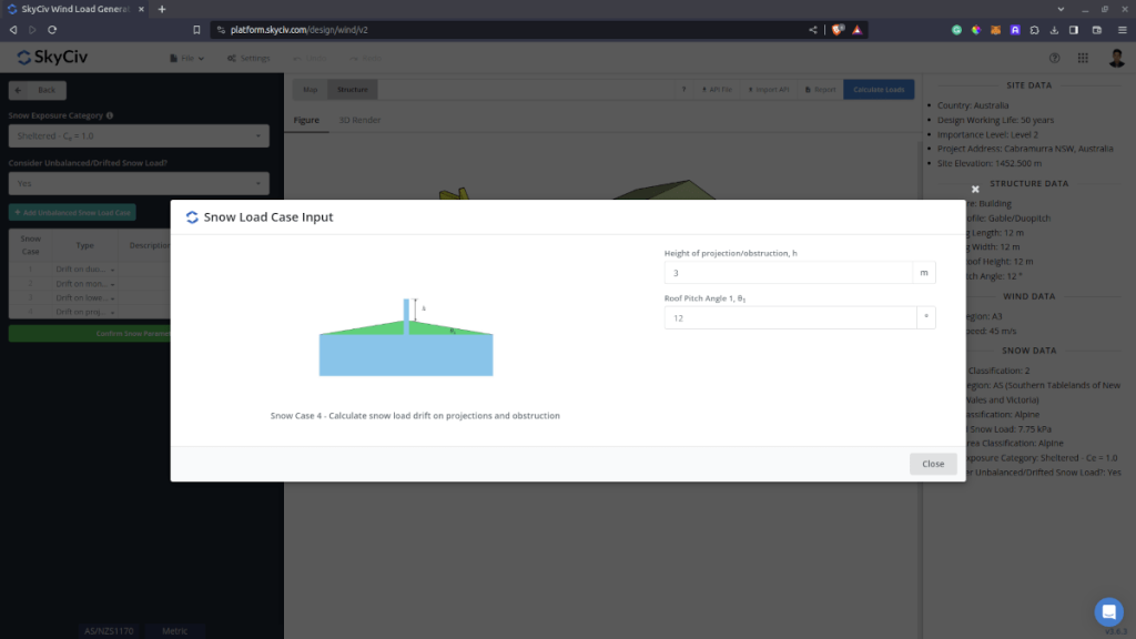 AS/NZS 1170 Snow Load Calculation | SkyCiv Engineering