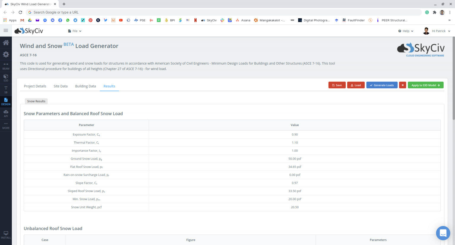ASCE 7 Cálculo de carga de nieve | Software de análisis estructural en ...