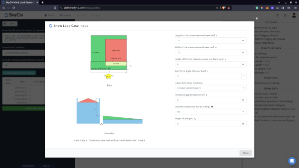 NBCC 2015 Snow Load Calculation | SkyCiv Engineering