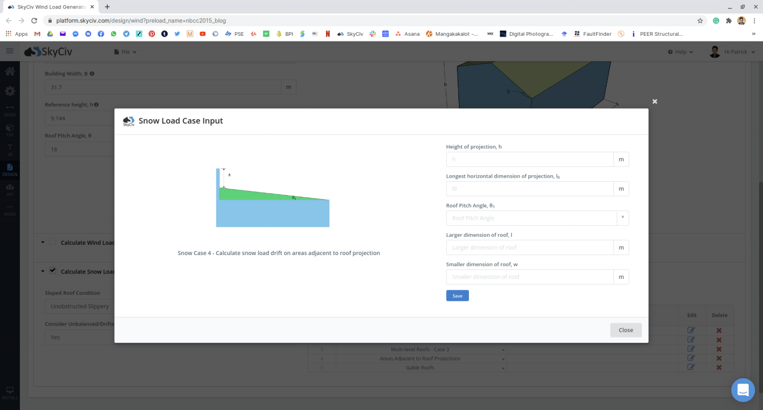 NBCC 2015 Snow Load Calculation | SkyCiv Cloud Structural Analysis Software