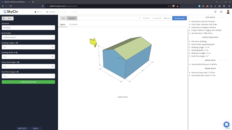 NBCC 2015 Wind Load Calculations | SkyCiv Engineering