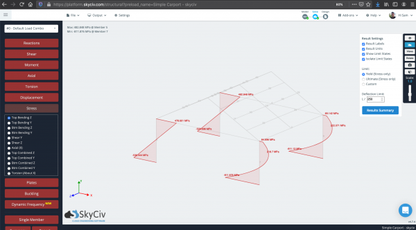 Result Summary and Limit Checks | SkyCiv Engineering