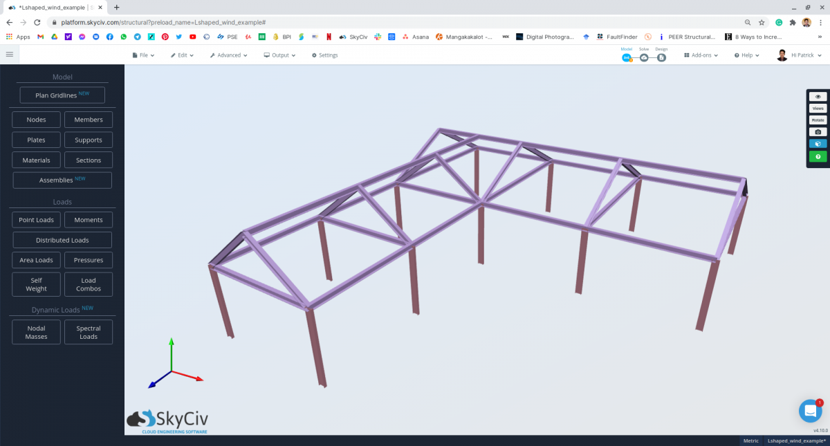 ASCE 7-16 Wind Load Calculation for L-shaped Building