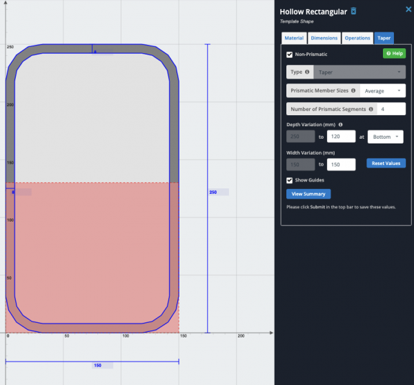Tapered Sections | SkyCiv Engineering