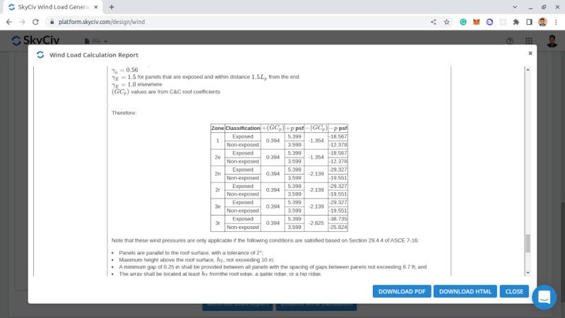 ASCE 7-16 Wind Load Calculations (Solar Panels) | SkyCiv Engineering