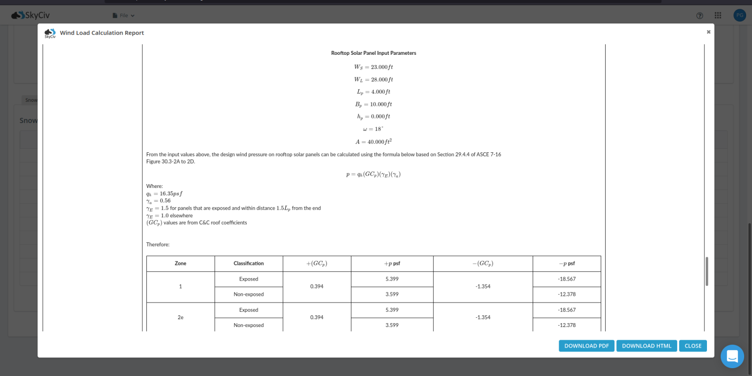 ASCE 7-16 Wind Load Calculations (Solar Panels) | SkyCiv Cloud Structural Analysis Software