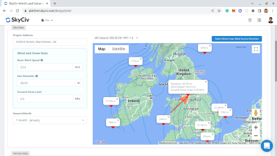 EN 1991 Wind Load Calculations (Signboards) | SkyCiv Engineering