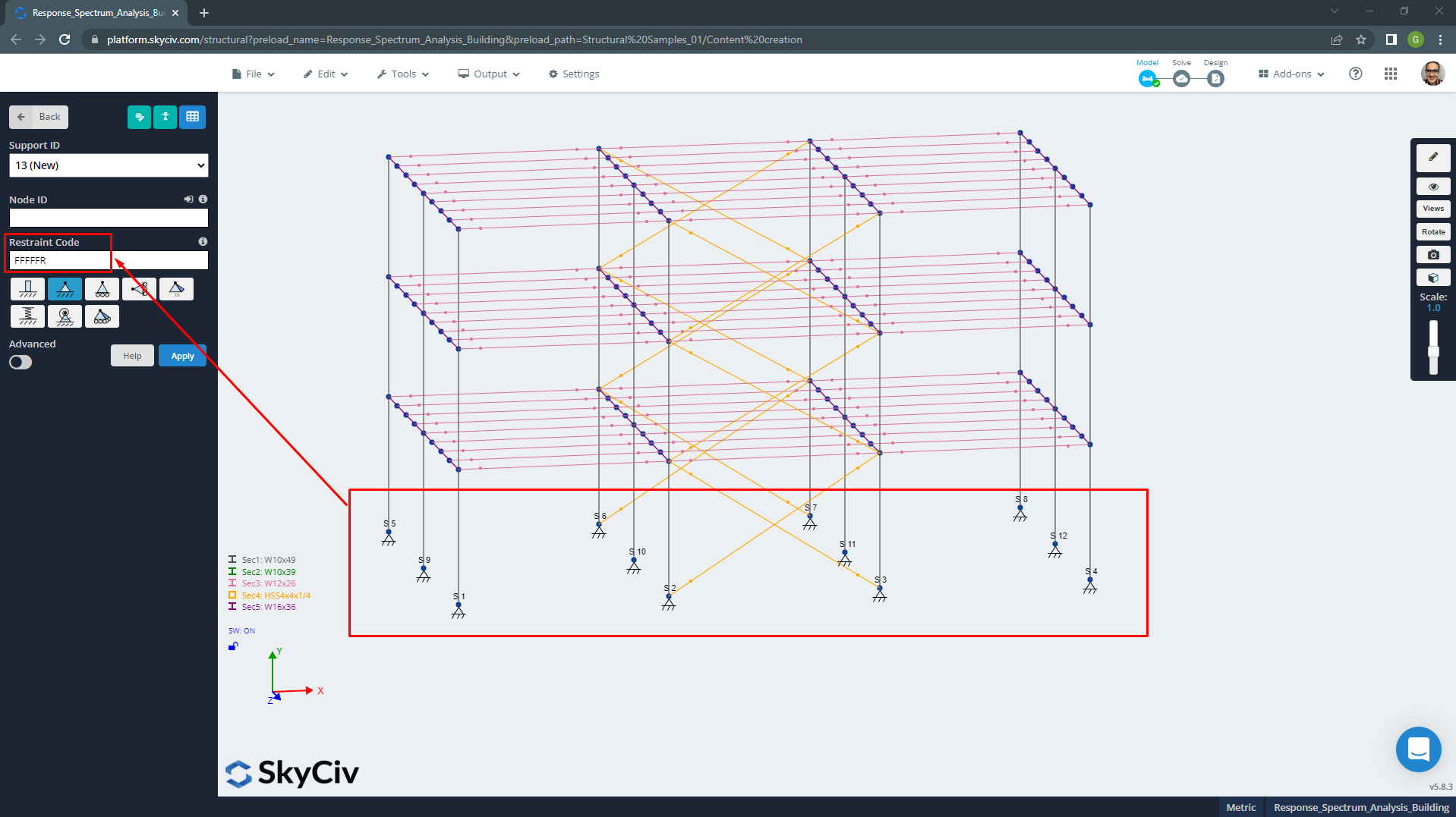 Response Spectrum Analysis A Building Example Skyciv Engineering
