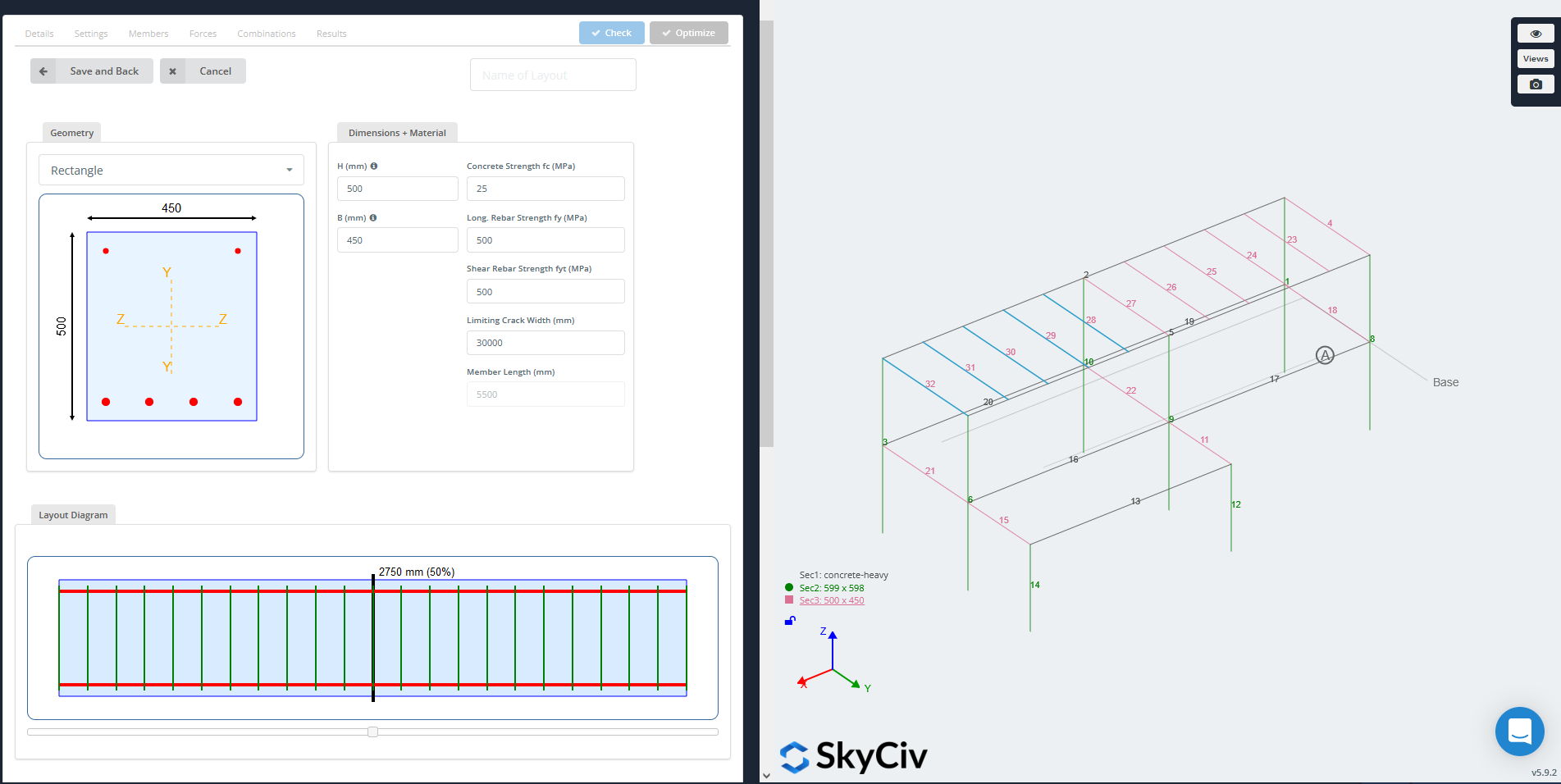 Beam, Column Design – S3D | SkyCiv Engineering