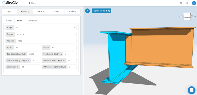Single Plate Connection | SkyCiv Engineering