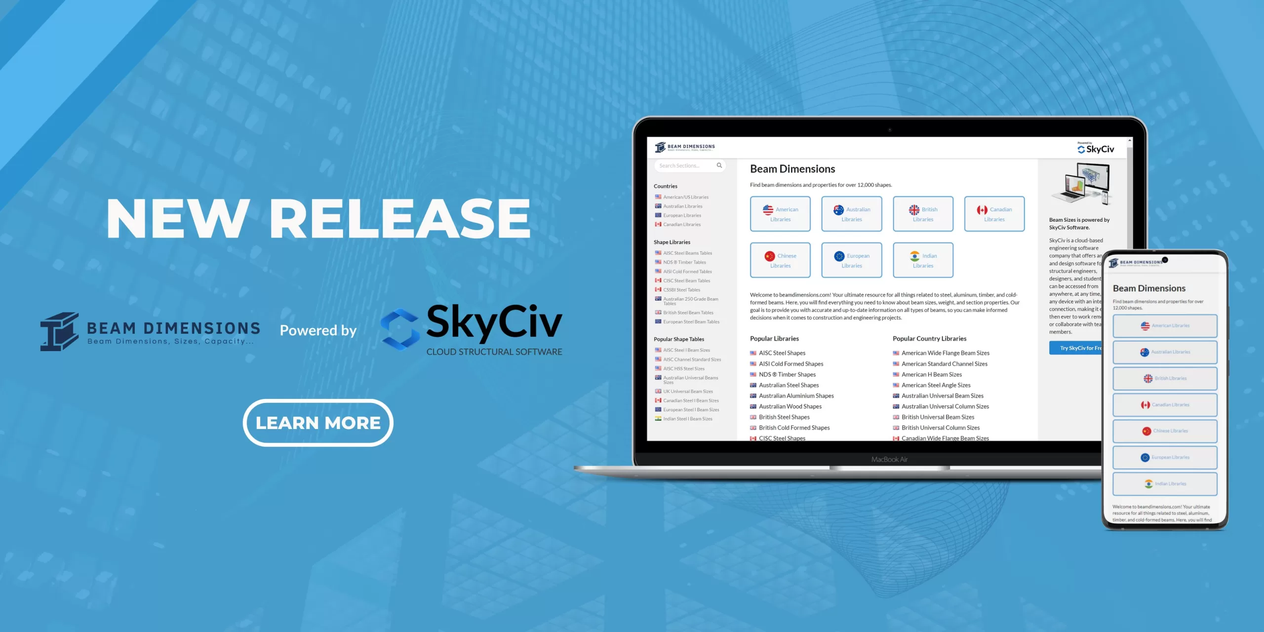 Presentamos nuestro nuevo lanzamiento: Dimensiones del haz | SkyCiv