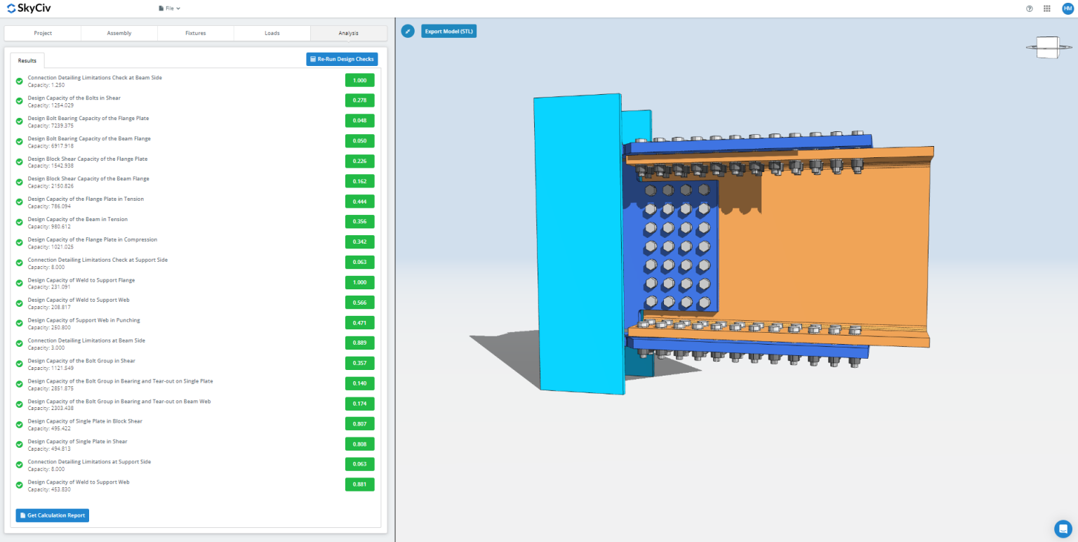 Flange Plate Connection | SkyCiv Engineering