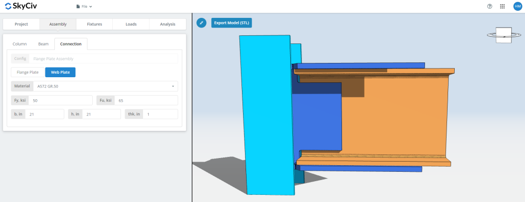 Flange Plate Connection | SkyCiv Engineering