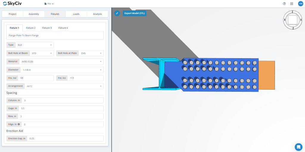 Flange Plate Connection | SkyCiv Engineering