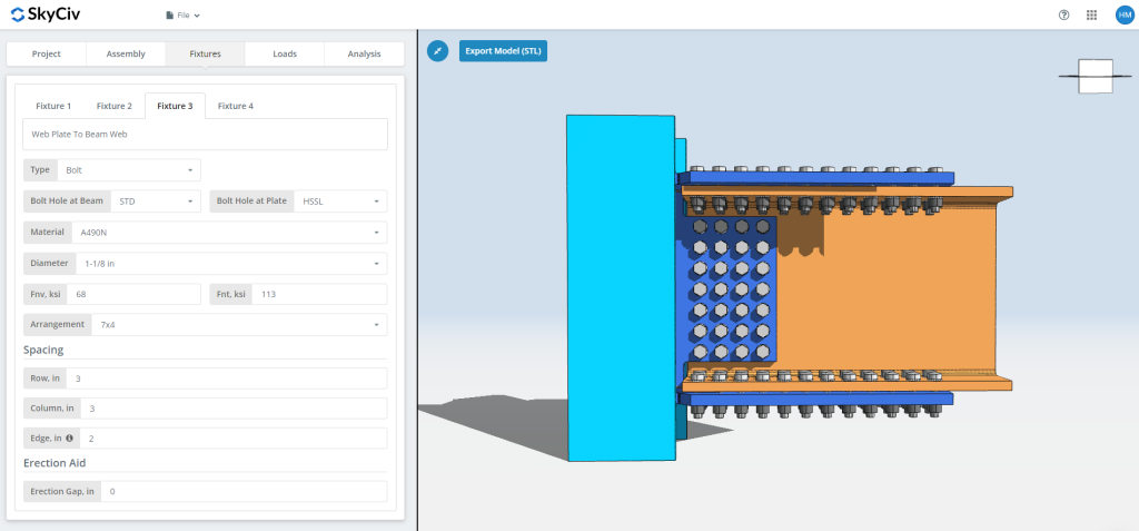 Flange Plate Connection | SkyCiv Engineering