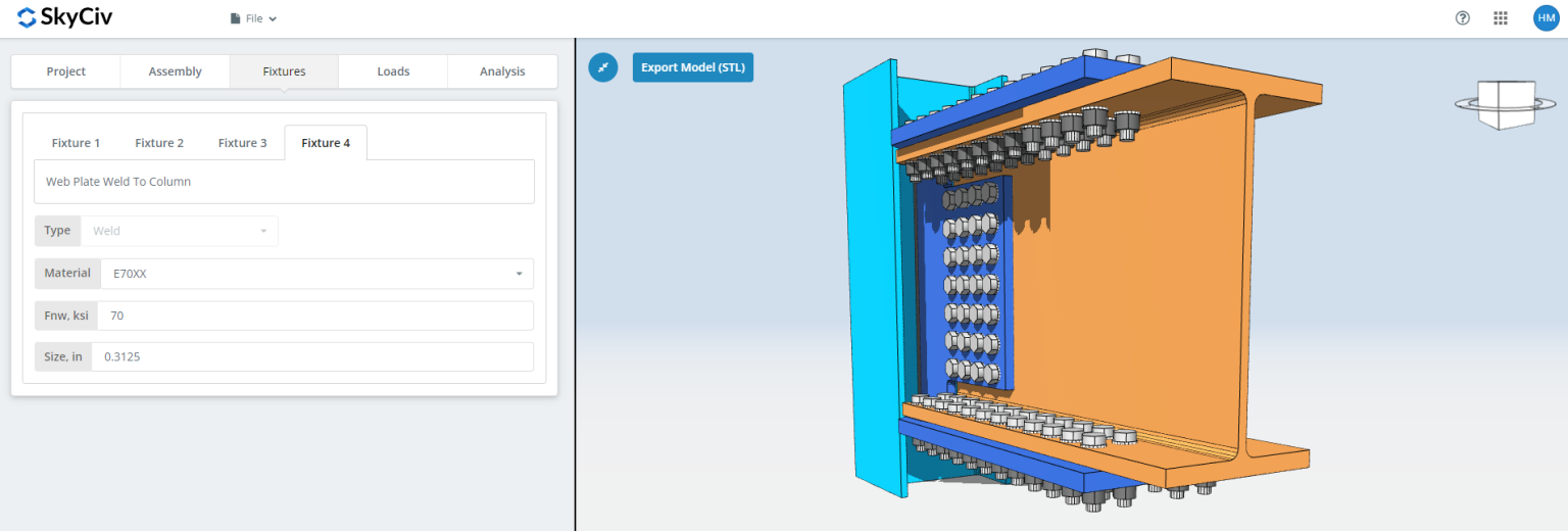 Flange Plate Connection | SkyCiv Engineering