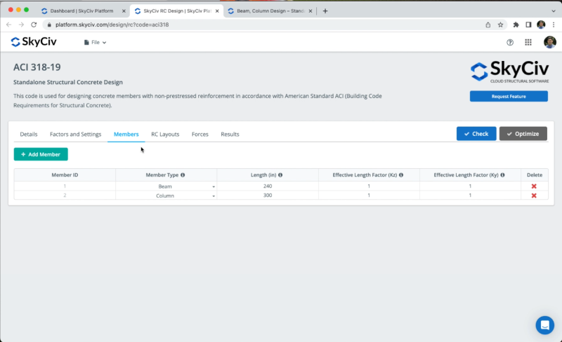 Design Concrete Elements Using Standalone RC design | SkyCiv Engineering