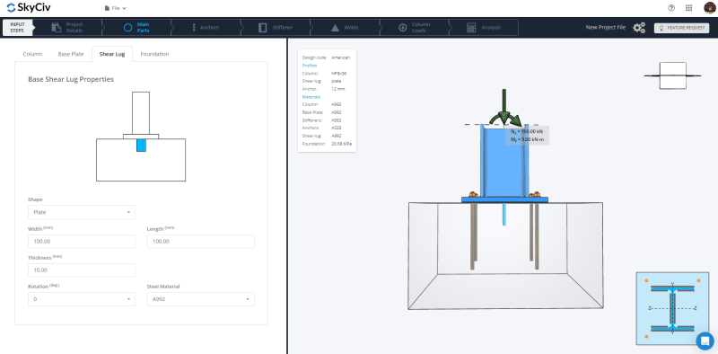 AISC Shear Lug | SkyCiv Engineering