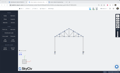 Applying Snow Loads to a Structure in Structural 3D | SkyCiv Engineering