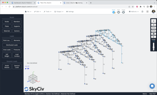 Applying Snow Loads to a Structure in Structural 3D | SkyCiv Engineering