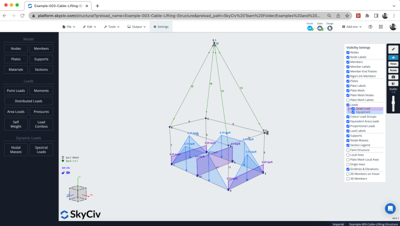 How to Design a Lifting Structure Using Cables | SkyCiv