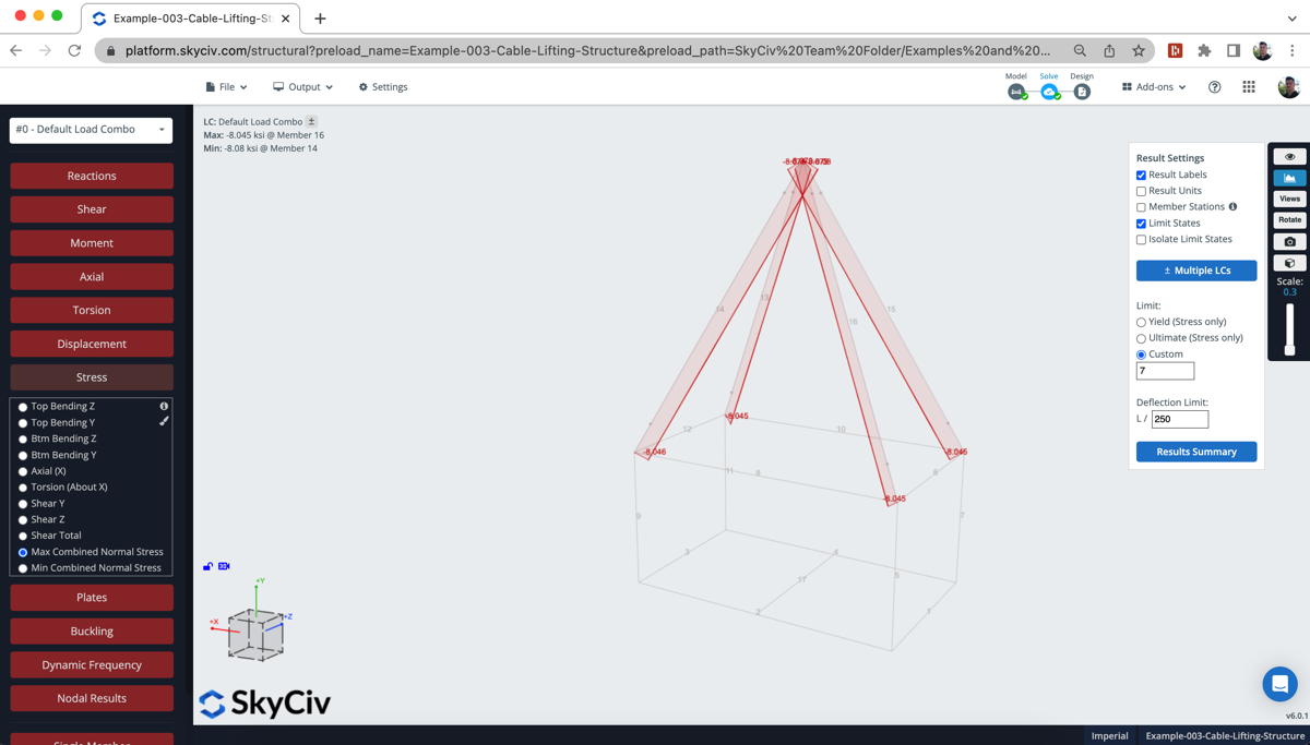 How to Design a Lifting Structure Using Cables | SkyCiv