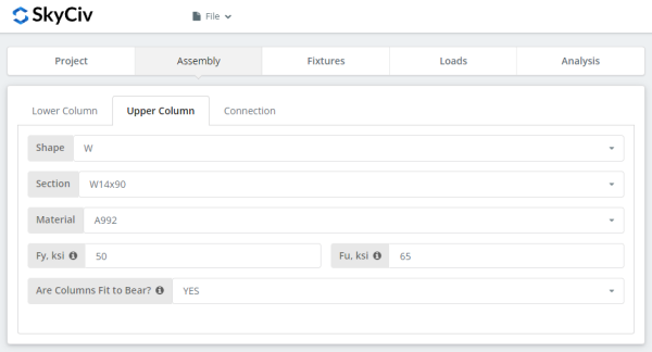 Column Splice Connection | SkyCiv Engineering