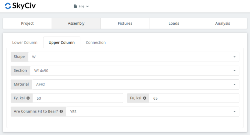 Column Splice Connection | SkyCiv Engineering