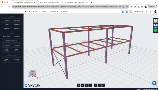 Optimizing a Steel Structure using SkyCiv Beam and S3D | SkyCiv Engineering