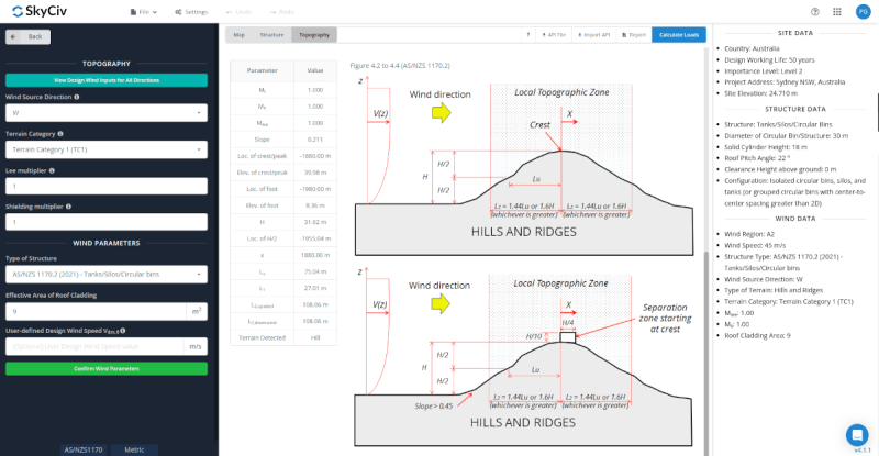 AS/NZS 1170.2 (2021) Wind Load Calculations for Circular Bins, Tanks ...
