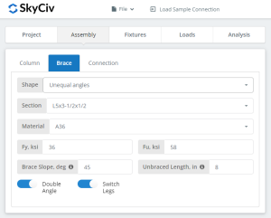 Knee Brace Connection | SkyCiv Engineering