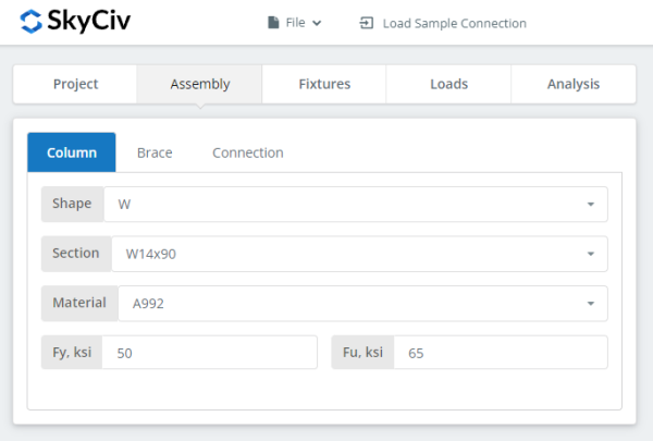 Knee Brace Connection | SkyCiv Engineering