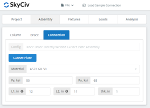 Knee Brace Connection | SkyCiv Engineering