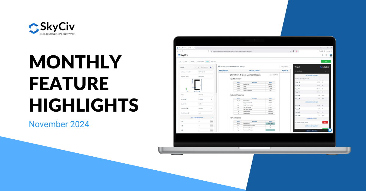 SkyCiv Monthly Highlights (November 2024) | SkyCiv Engineering