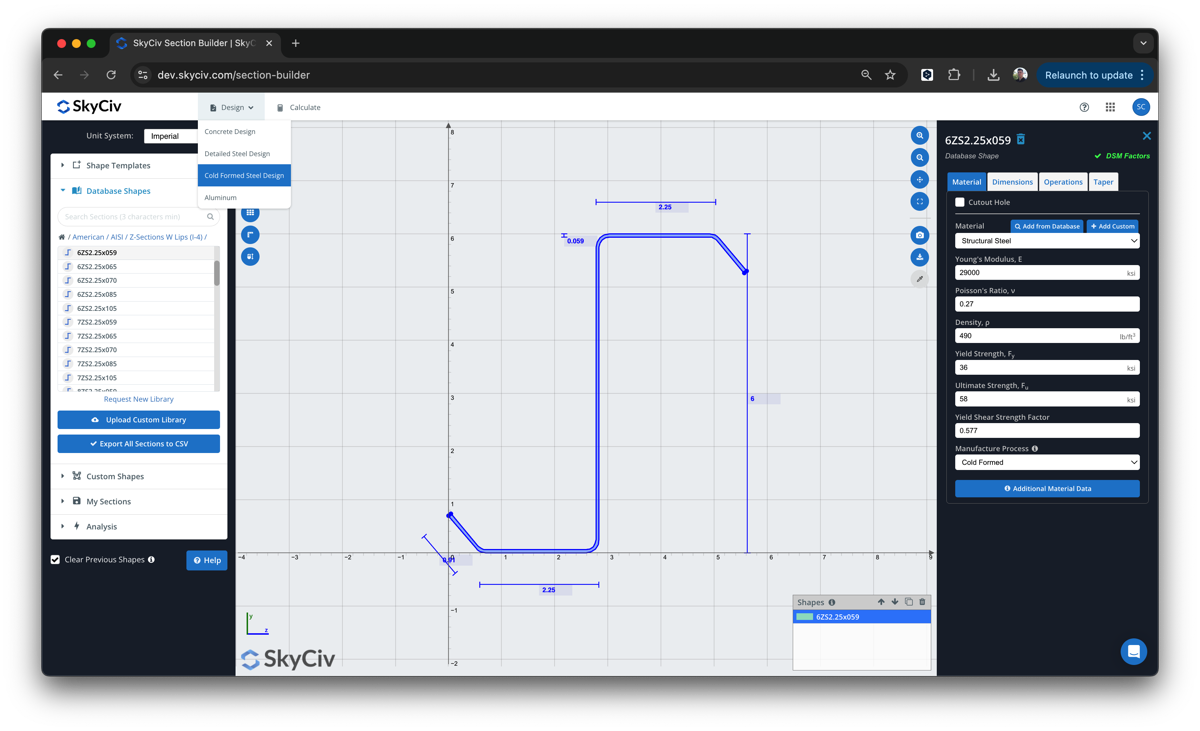 Direct Strength Method Design in SkyCiv Section Builder | SkyCiv ...